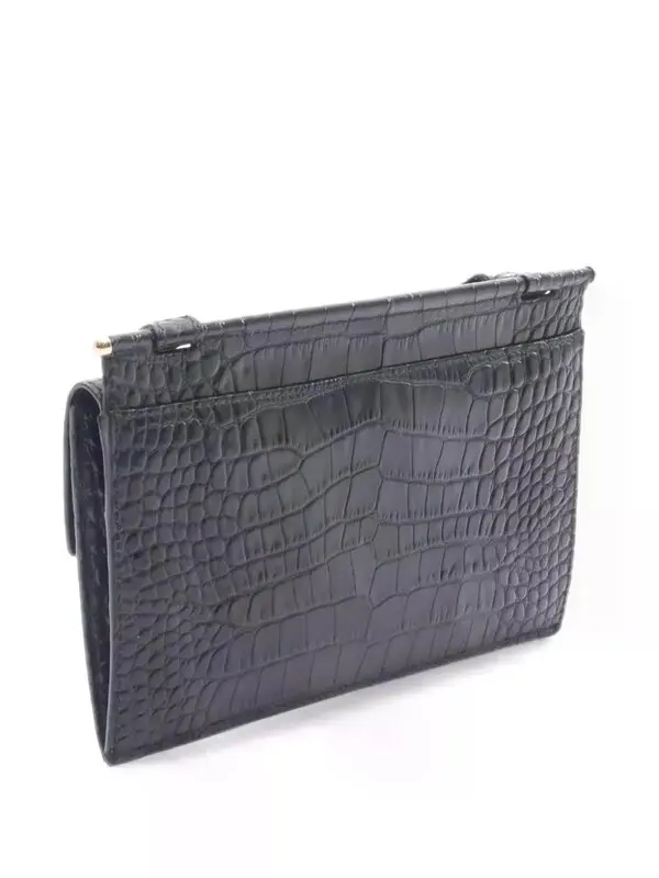 Miu Miu 2010s Crocodile-embossed Mini Bag - Black