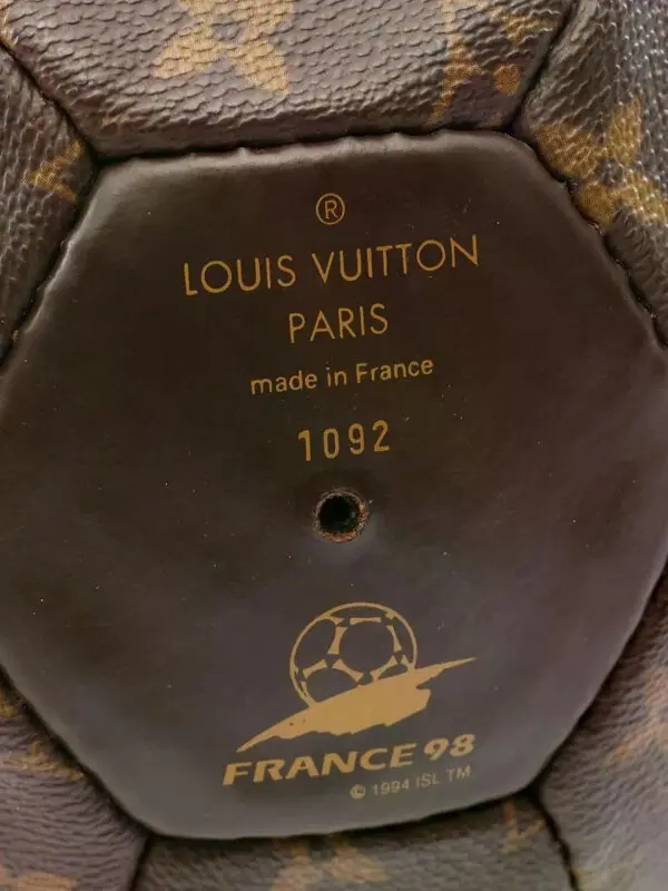 LOUIS VUITTON 1998 France World Cupe Monogram-pattern Soccer Ball - Brown