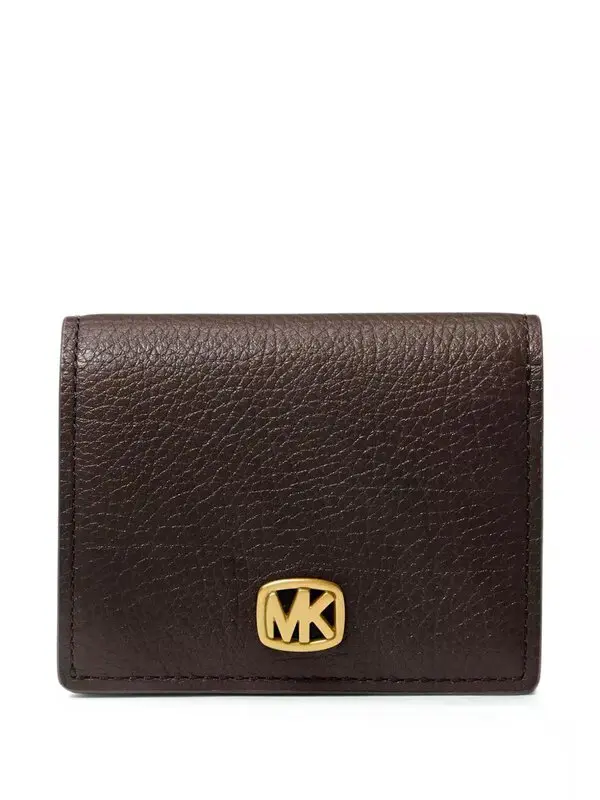 Michael Kors Logo-plaque Pebbled Leather Wallet - Brown