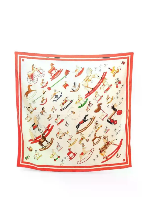 Hermès 2000s Raconte Moi Le Cheval Scarf - Neutrals