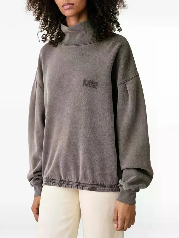 American Vintage Jitbay Logo-print High-neck Sweatshirt