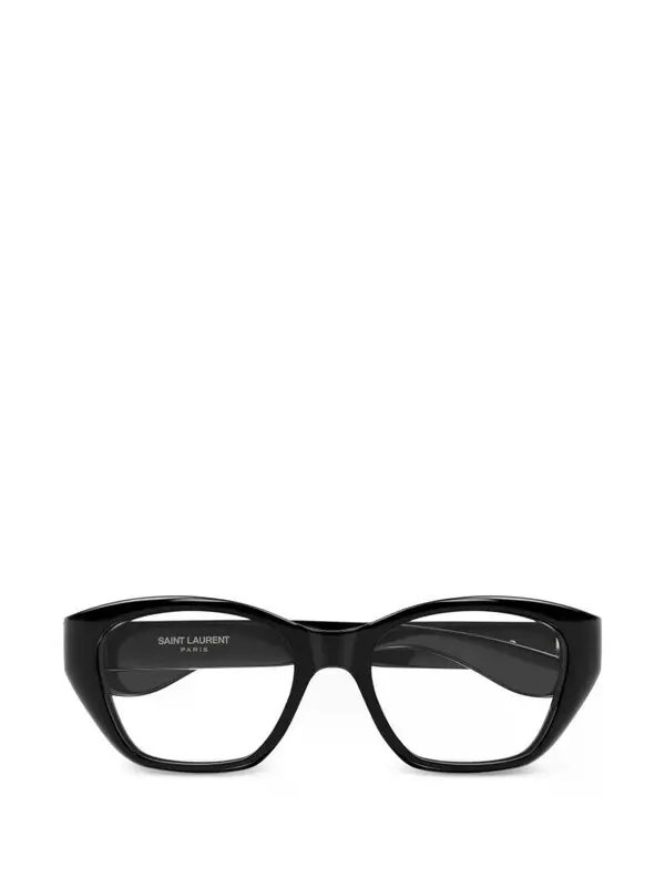Saint Laurent Logo-plaque Cat-eye Glasses - Black