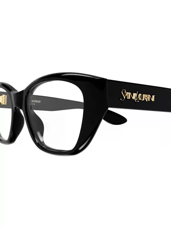 Saint Laurent Logo-plaque Cat-eye Glasses - Black