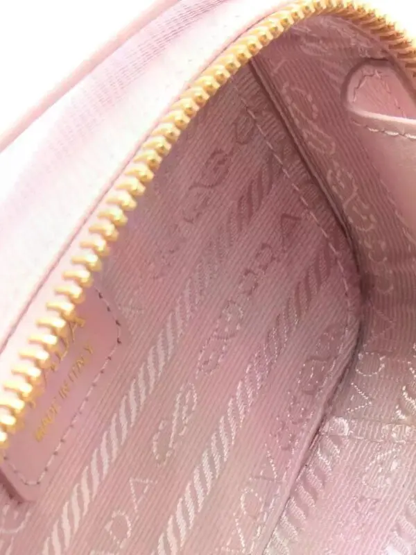 Prada 2020s Triangle Logo Saffiano Leather Shoulder Bag - Pink