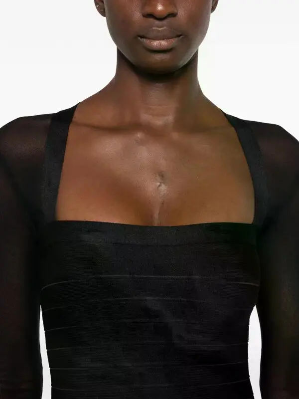 Herve Leger Mesh-panel Bandage Mini Dress