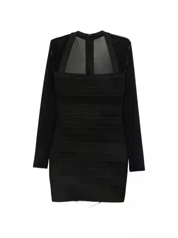 Herve Leger Mesh-panel Bandage Mini Dress