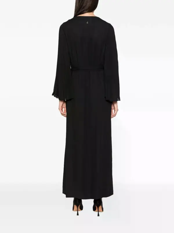 PHILIA LOFT V-neck Pleated-sleeve Maxi Dress