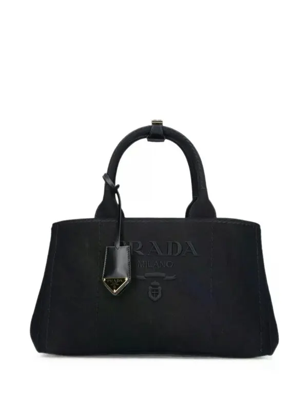 Prada Logo-embroidered Canvas Tote Bag