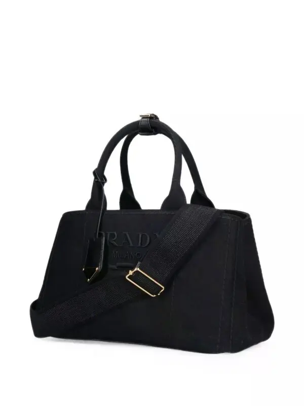 Prada Logo-embroidered Canvas Tote Bag