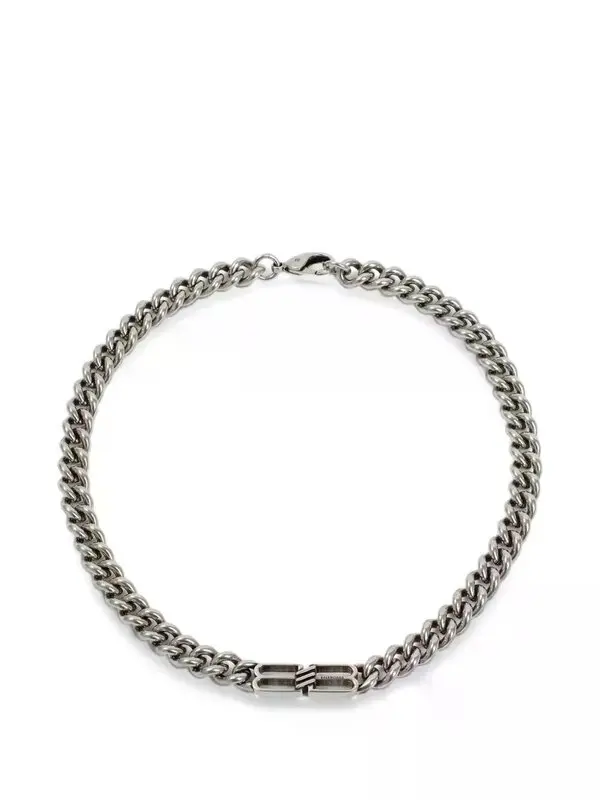 Balenciaga Bb Icon Gourmette Necklace - Silver
