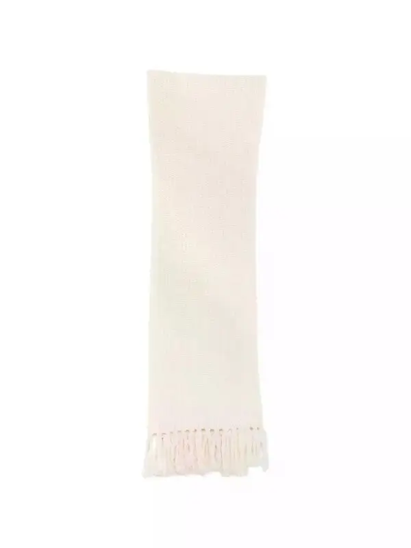 Lacoste Fringed Chunky-knit Scarf - Neutrals