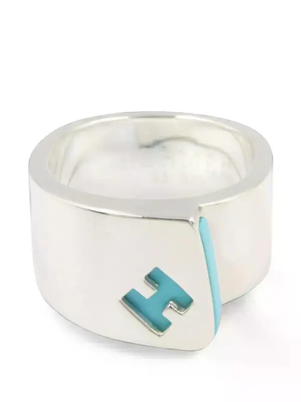 Hermès 2010s Candy Cut-out-h Ring - Silver