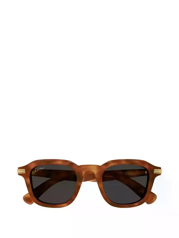 Cartier Tortoiseshell-effect Square-frame Sunglasses