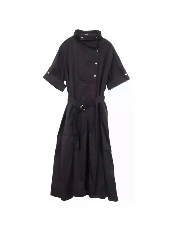 Hermès 2010s Belted Button-up Midi Dress