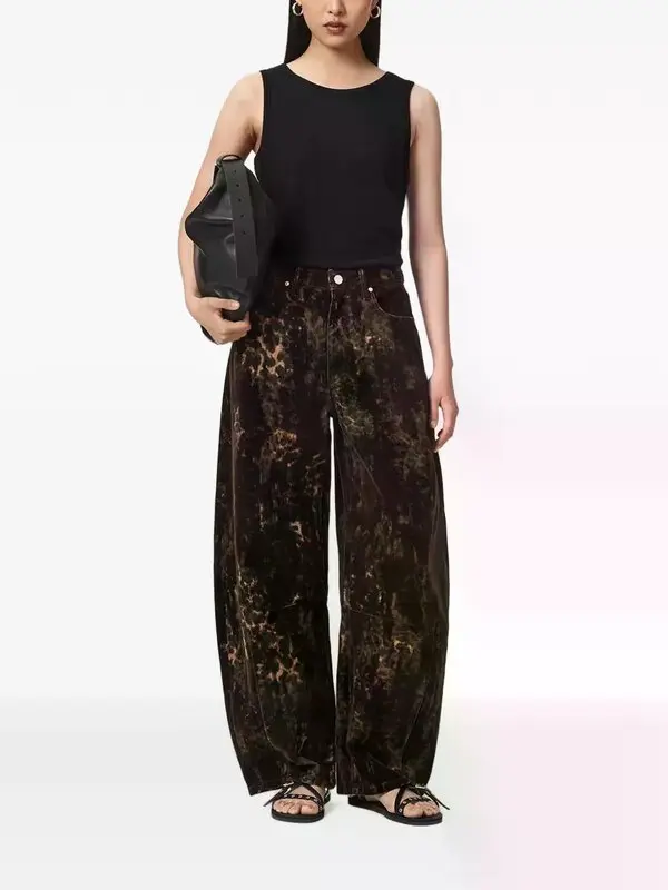 ALLSAINTS Leopard-print Wide-leg Jeans