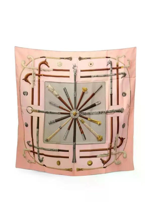 Hermès 2010s Cannes & Pommeaux Scarf - Pink