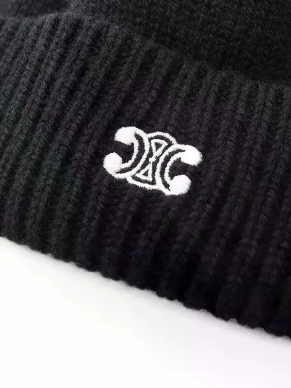 Celine 2010s Triomphe Knit Beanie Hat