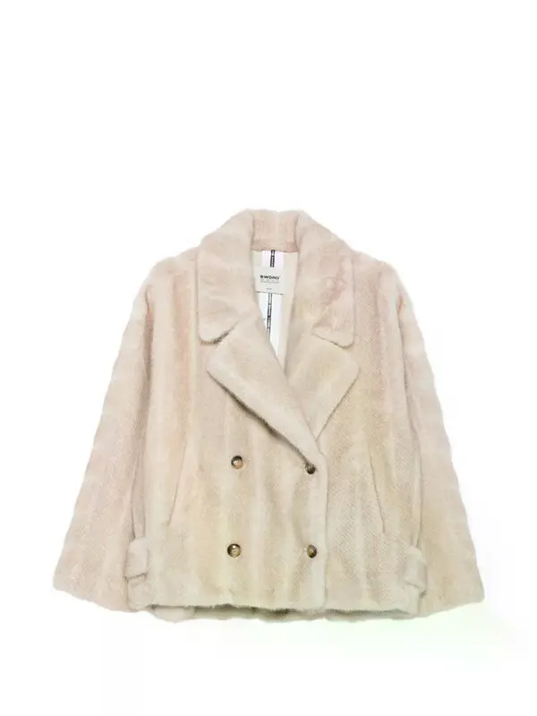 SWORD 6644 Double-breasted Faux-fur Coat