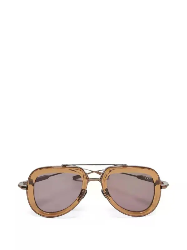 Valentino Garavani Vl Story Pilot-frame Sunglasses - Brown