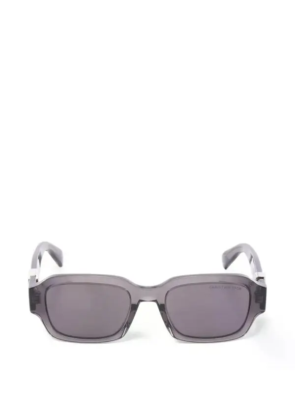 Dior 2010s Oblique S2i Rectangle-frame Sunglasses - Grey