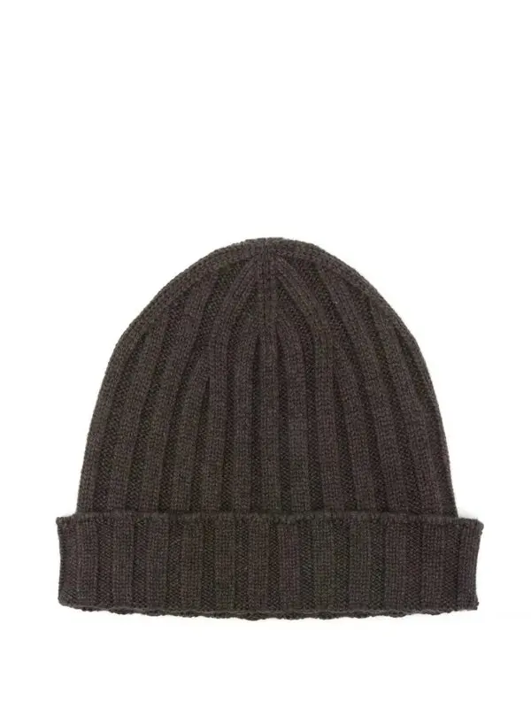 FILIPPO DE LAURENTIIS Ribbed-knit Cashmere Beanie Hat - Brown