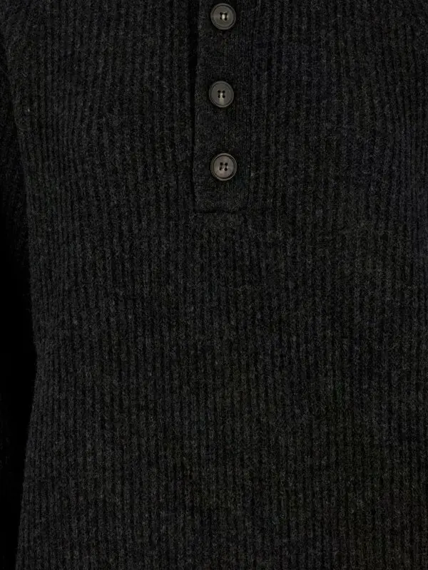 AMARANTO Ribbed-knit Button-neck Sweater