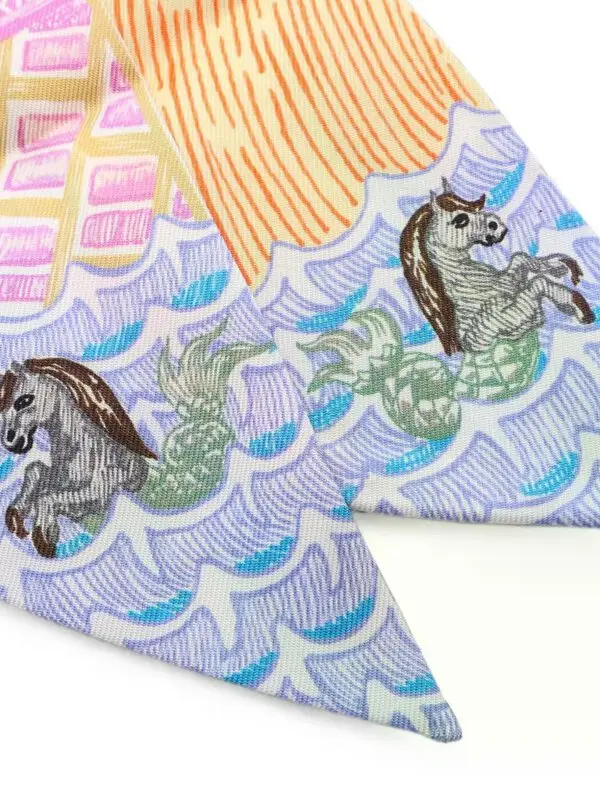 Hermès 2010s Super Silk Quest Ribbon Scarf
