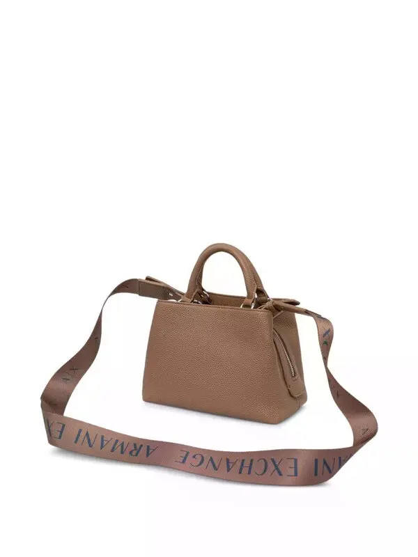 Armani Exchange Logo-plaque Grained-texture Tote Bag