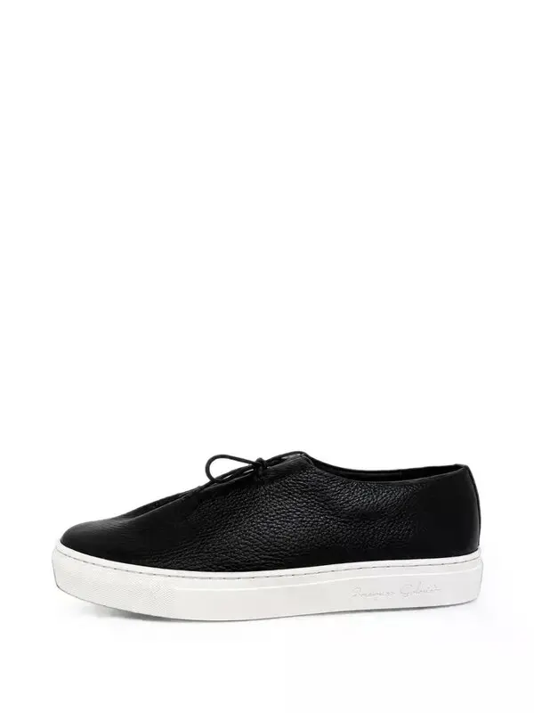 JACQUES SOLOVIÈRE PARIS Jim Grained Leather Pleated Sneakers