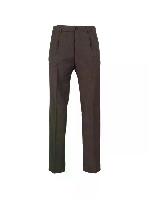 Incotex Pleated Wool-blend Trousers - Brown