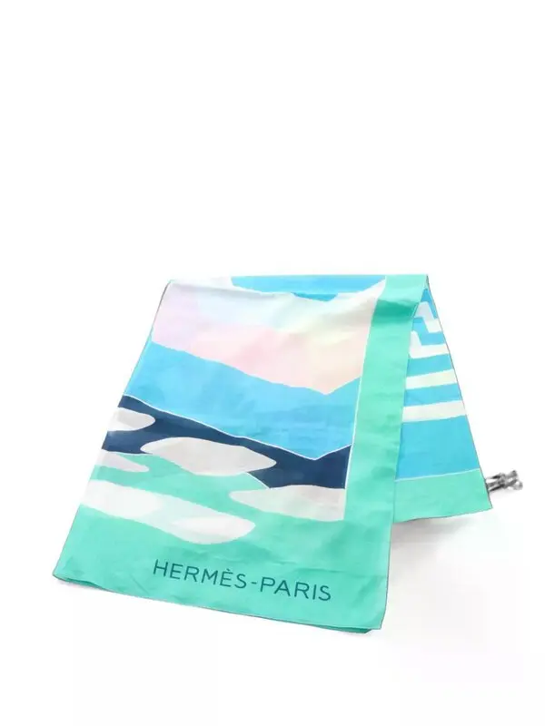 Hermès 2010 Geometric-print Pareo - Blue