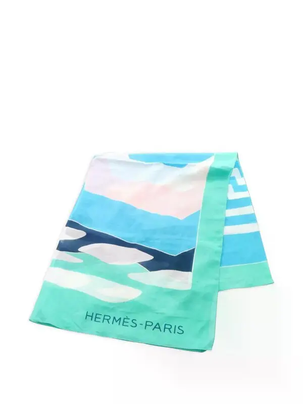 Hermès 2010 Geometric-print Pareo - Blue