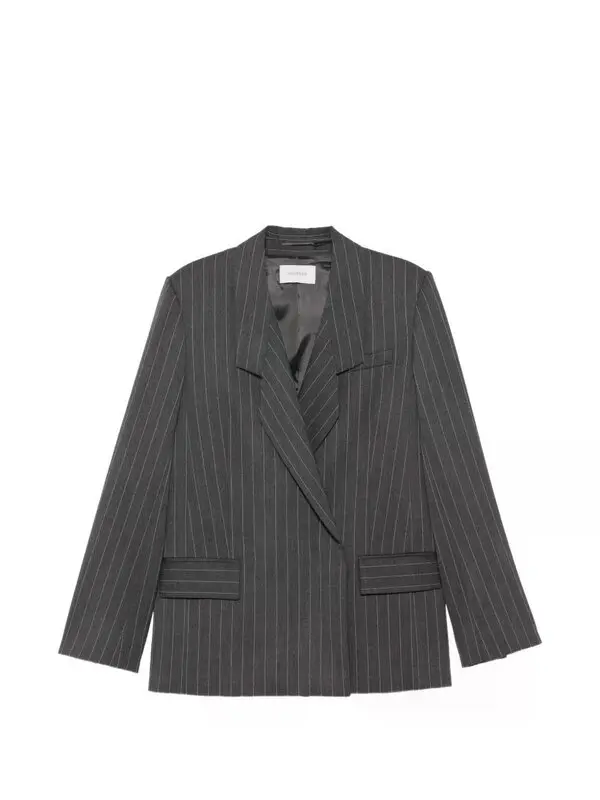 Sportmax Pinstripe-pattern Double-breasted Jacket - Grey