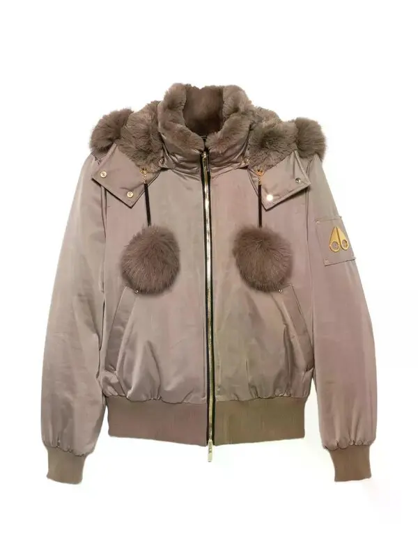 Moose Knuckles Zip-fastening Hooded Bomber Jacket - Neutrals