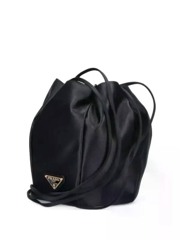 Prada Satin Mini Bucket Bag - Black