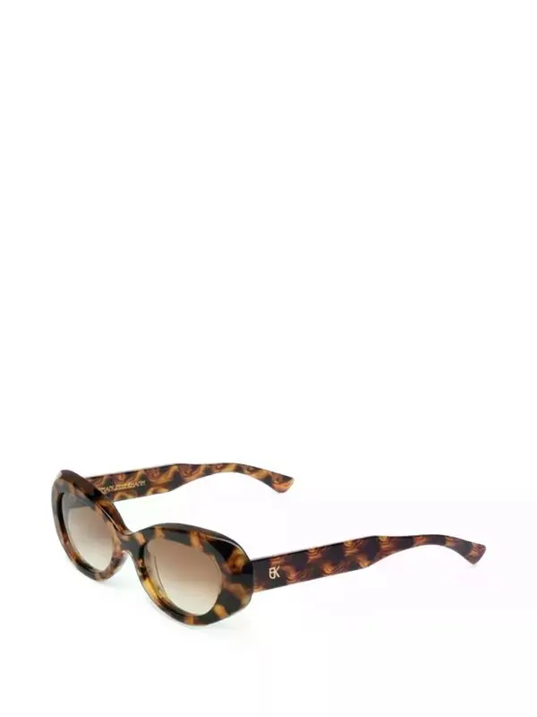 EMMANUELLE KHANH Paris Oval-frame Sunglasses - Brown