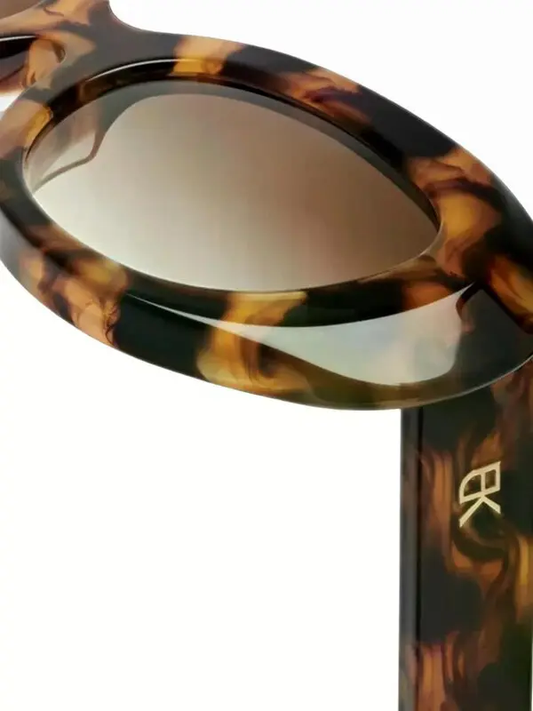EMMANUELLE KHANH Paris Oval-frame Sunglasses - Brown