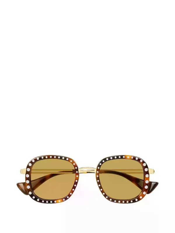 Valentino Garavani Crystal-embellished Square-frame Sunglasses