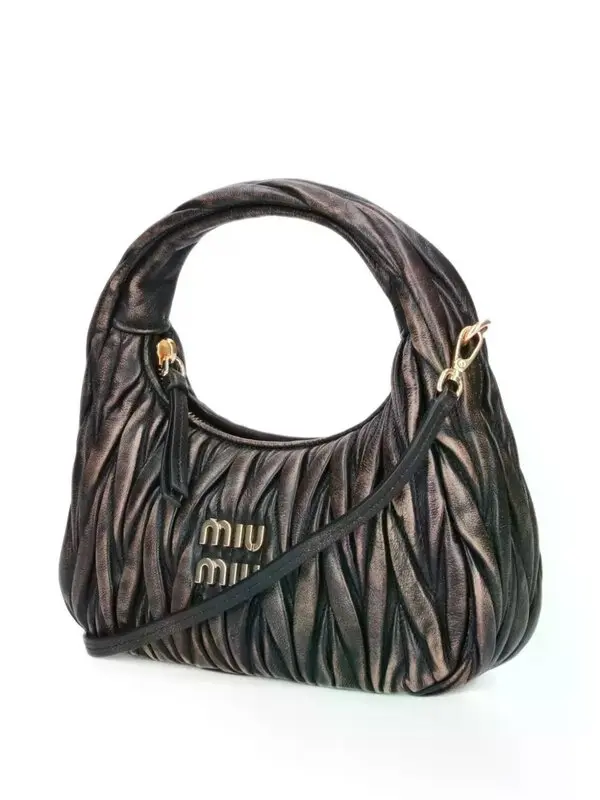 Miu Miu Wander Matelassé Nappa Leather Bag - Brown