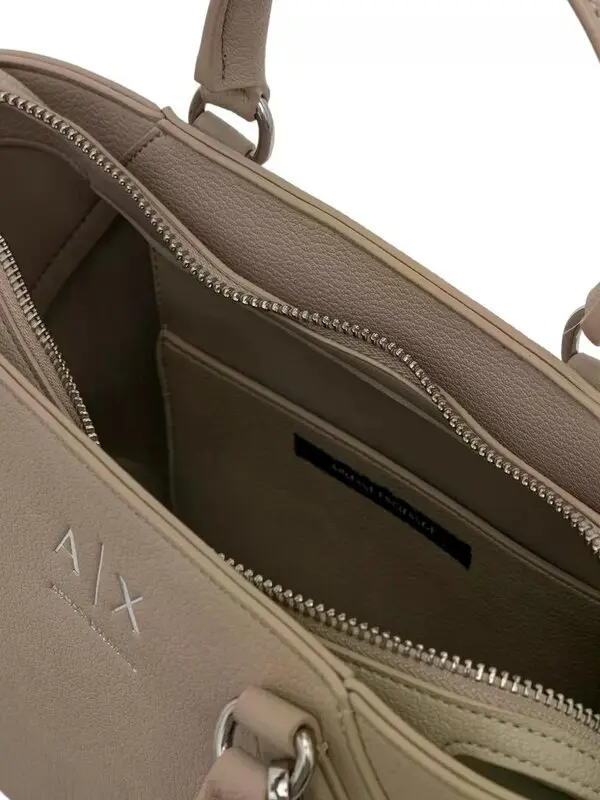 Armani Exchange Logo-plaque Pebbled Tote Bag