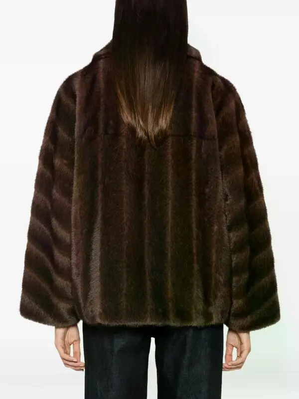 CENERE GB Double-breasted Faux-fur Coat