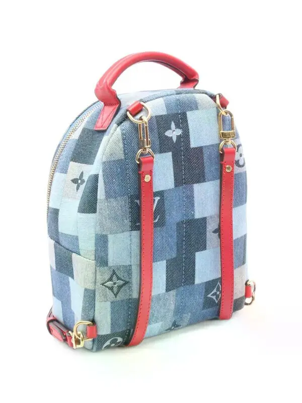 LOUIS VUITTON 2019 Palm Springs Monogram Denim Backpack