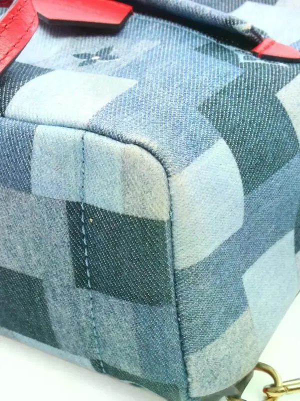 LOUIS VUITTON 2019 Palm Springs Monogram Denim Backpack