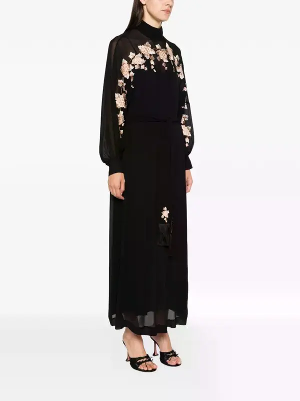 Zimmermann Floral-embroidered Belted Maxi Dress