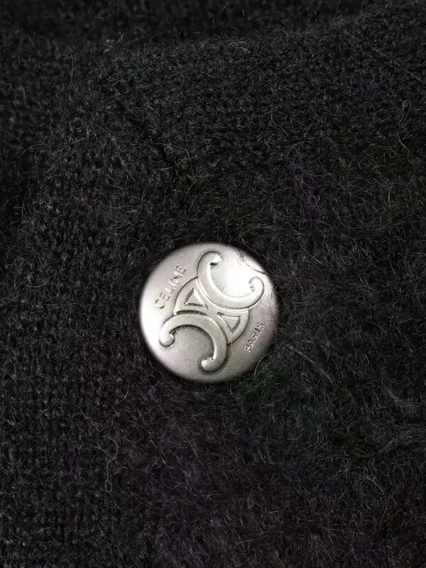Celine 2010s Triomphe Button Cardigan