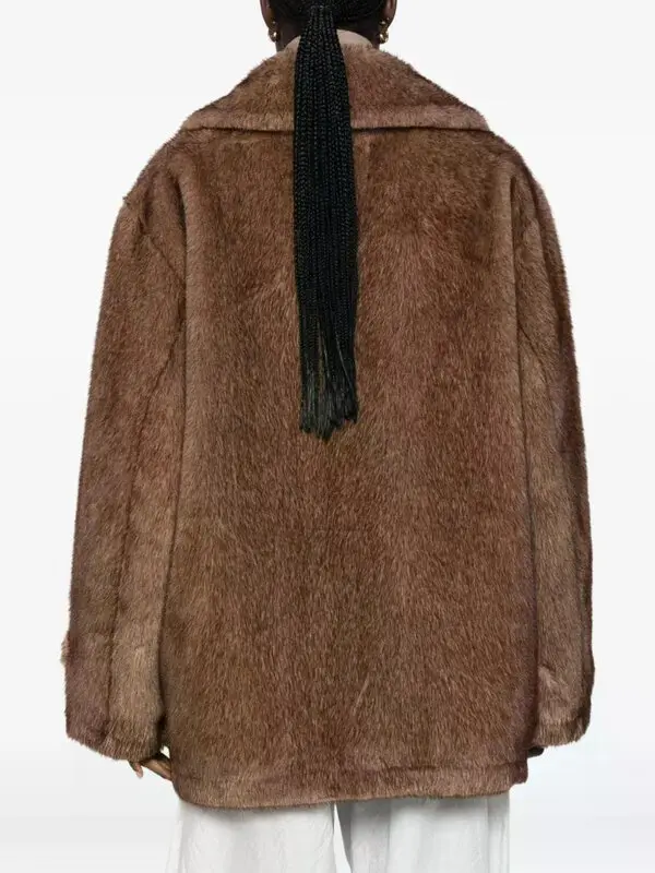 SWORD 6644 Double-breasted Faux-fur Coat