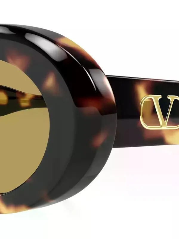 Valentino Garavani Vlogo Round-frame Sunglasses - Brown