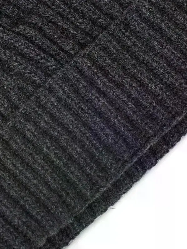 ARAGONA Ribbed-knit Cashmere Beanie Hat - Grey
