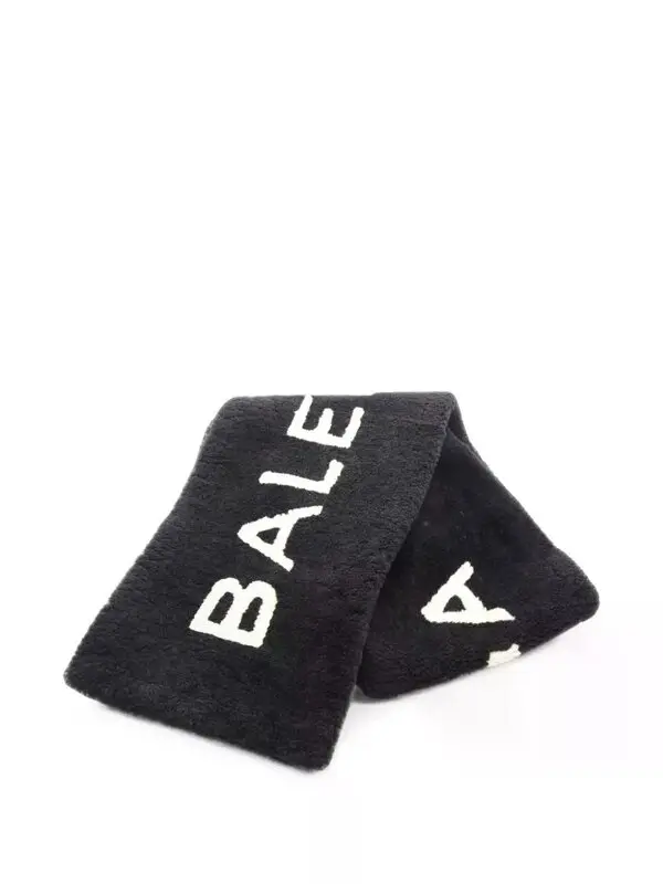 Balenciaga 2010s Logo Mouton Scarf