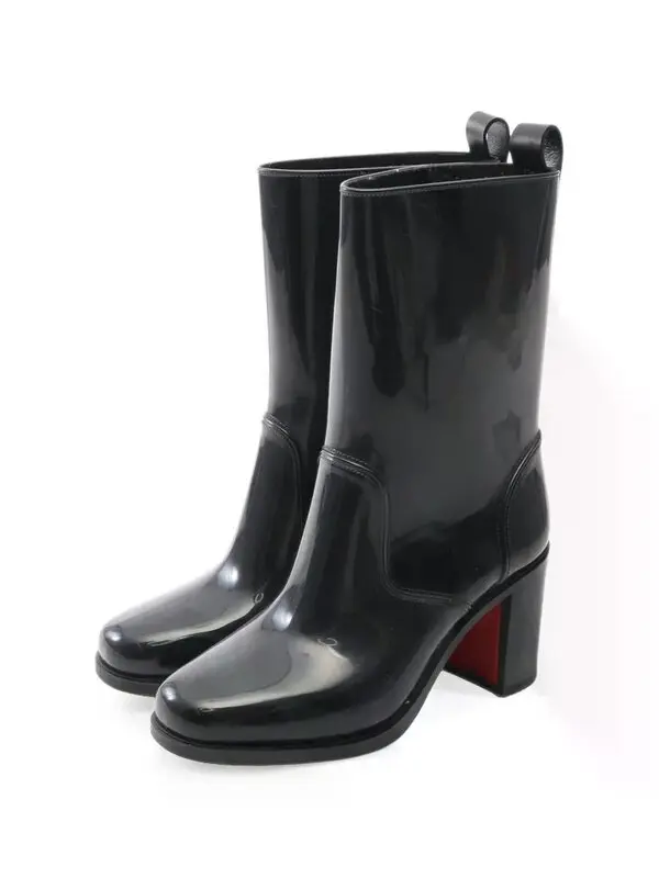CHRISTIAN LOUBOUTIN 2000s Block-heel Rain Boots - Black